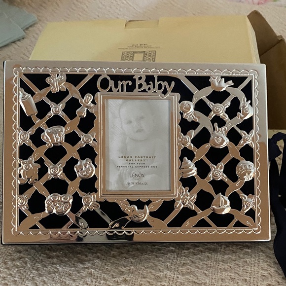 Lenox | Accents | Lenox Baby Photo Album With Silver And Black Design ...